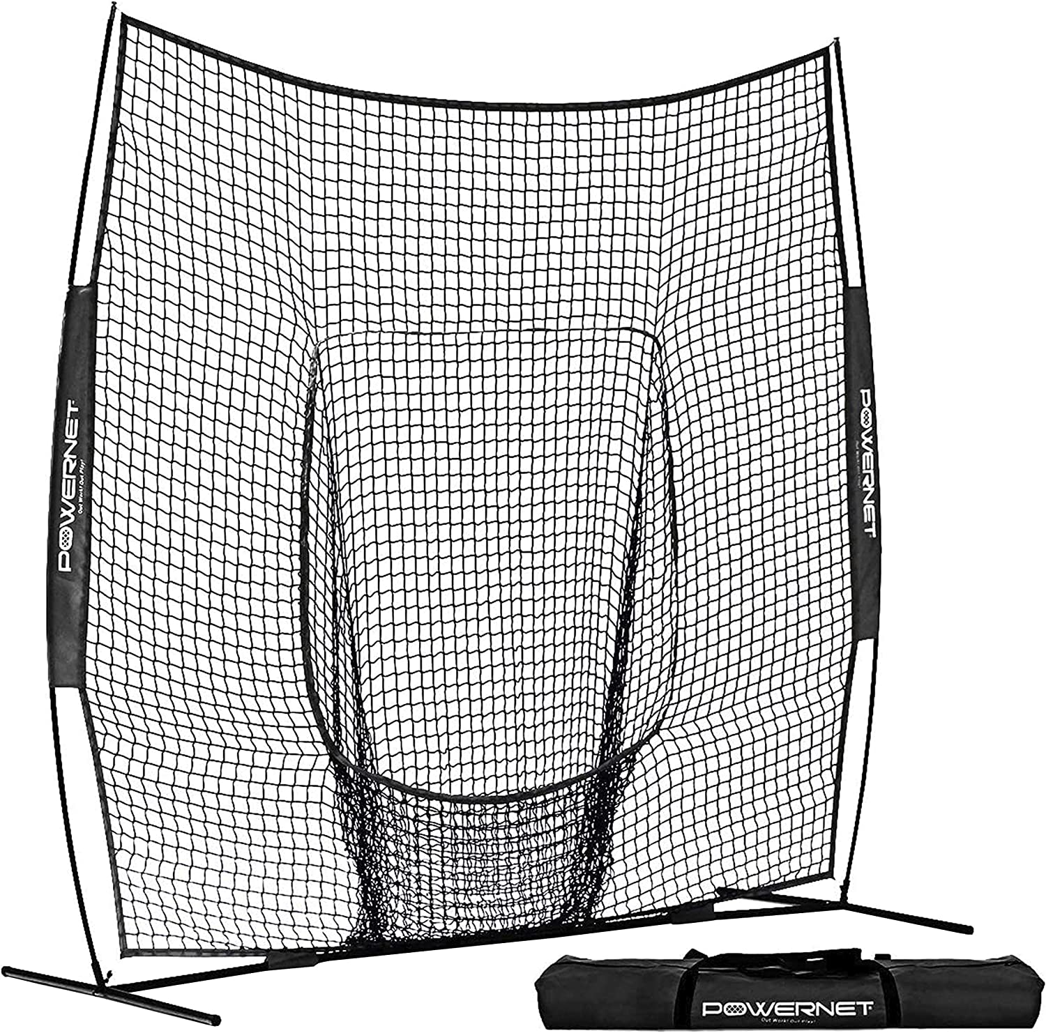 PowerNet 8x8 Practice Net Round Tube Frame | Maximum Velocity Sports