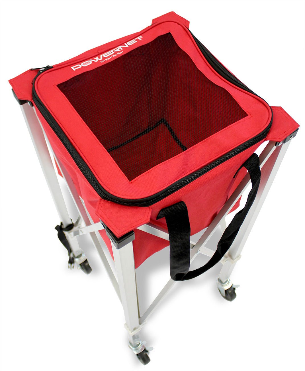 PowerNet Wheeled Ball Caddy Cart for Baseball Softball and Tennis